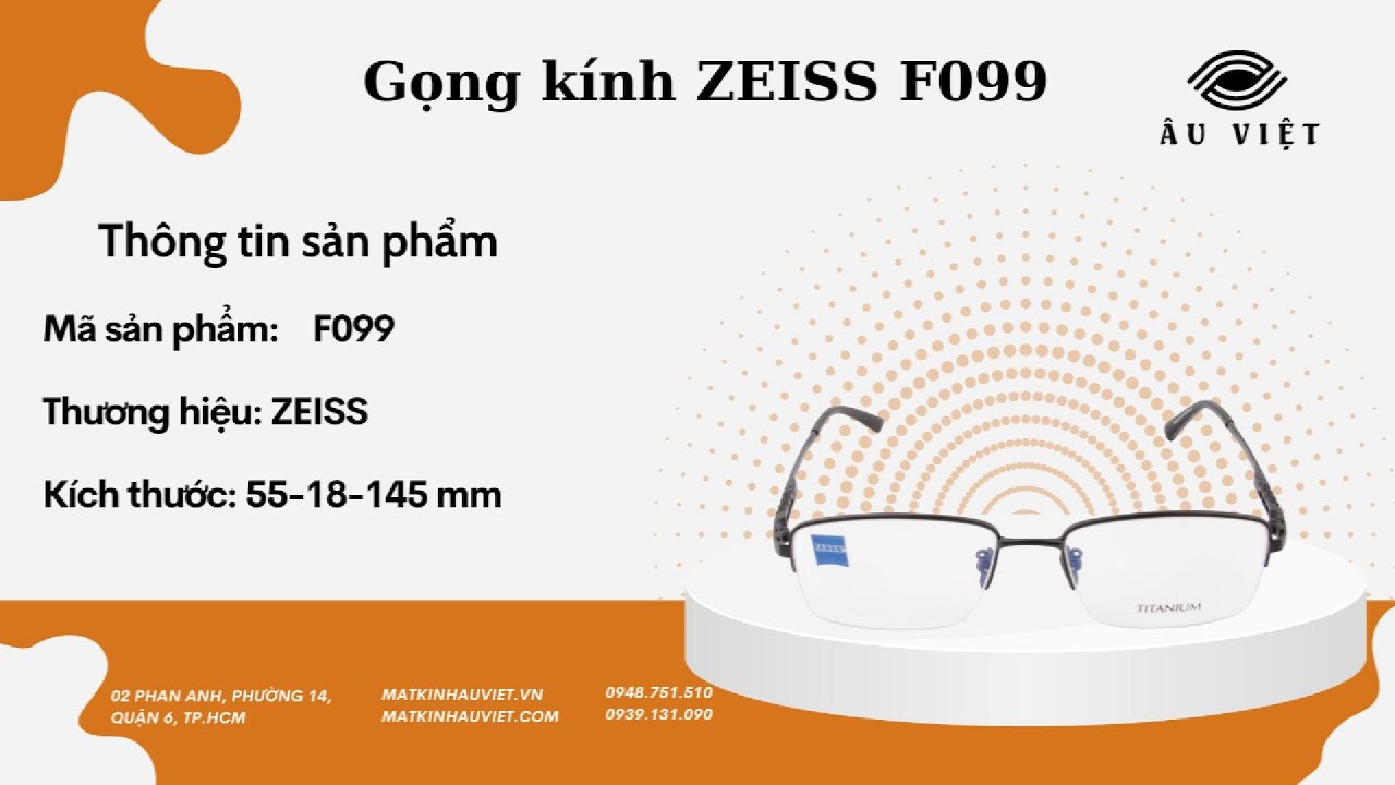 Gọng kính ZEISS F099 - Mắt Kính Âu Việt - YouTube