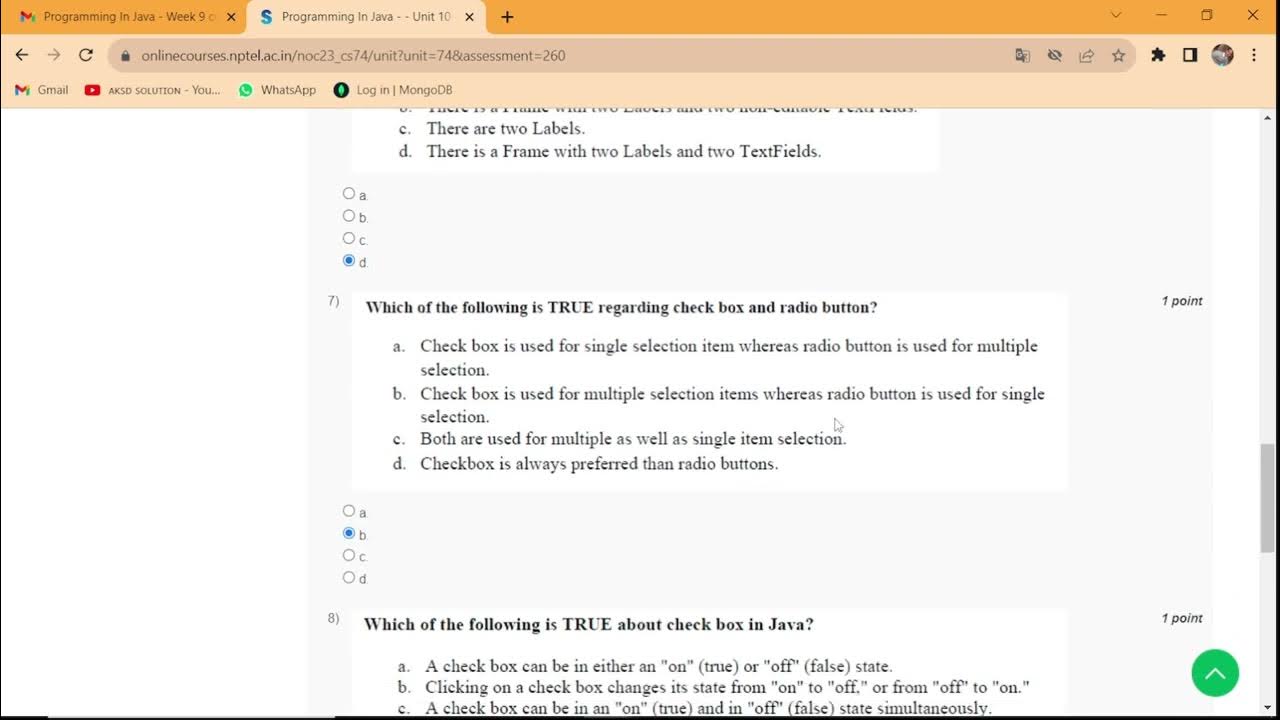 Nptel Programming In Java Week 8 Assignment 8 Answers Solution Quiz 2023 July Youtube