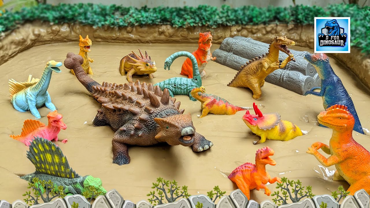 Big Ankylosaurus and Friends Stuck in Mud! | Fun Learning Dinosaurs for ...