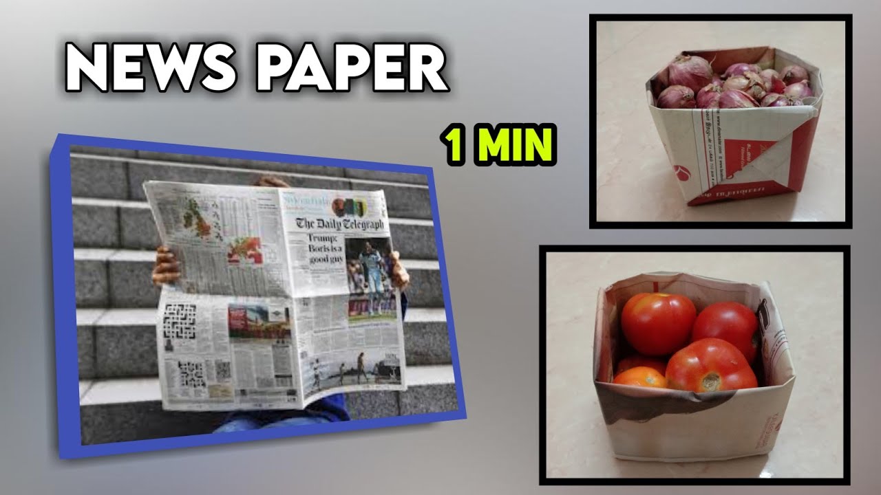 5 Ideas of Newspaper craft | Best out of waste craft ideas | Recycle of ...