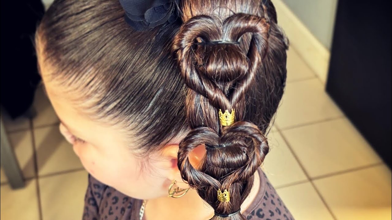 Heart ponytail! Heart hairstyles - YouTube