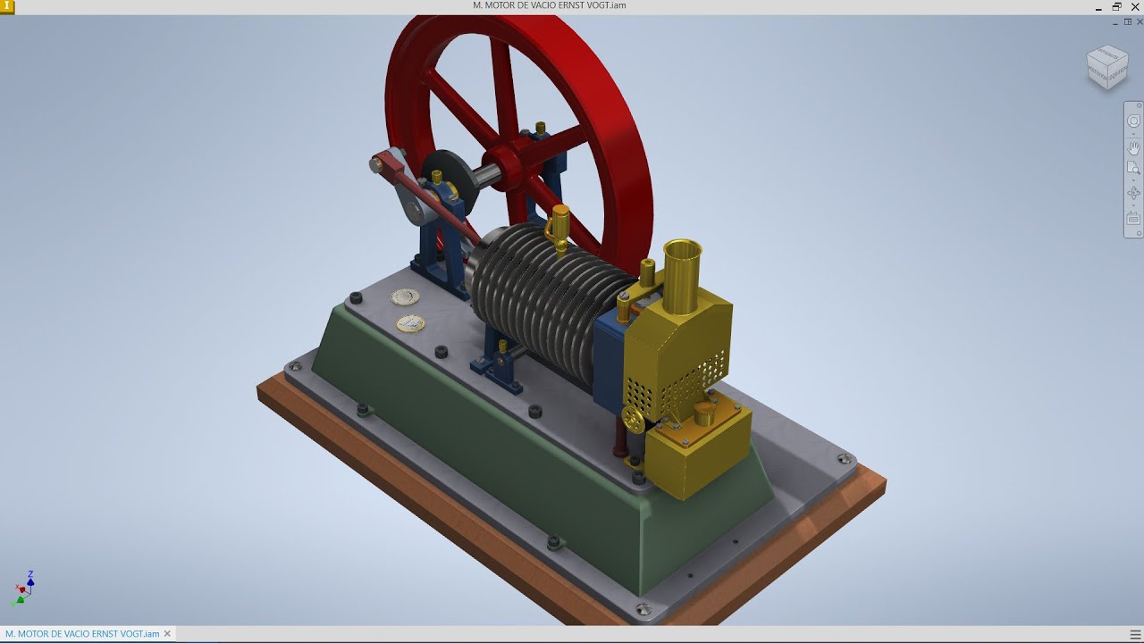 AUTODESK INVENTOR MAQUETA DE UN MOTOR DE VACÍO ERNST VOGT - YouTube