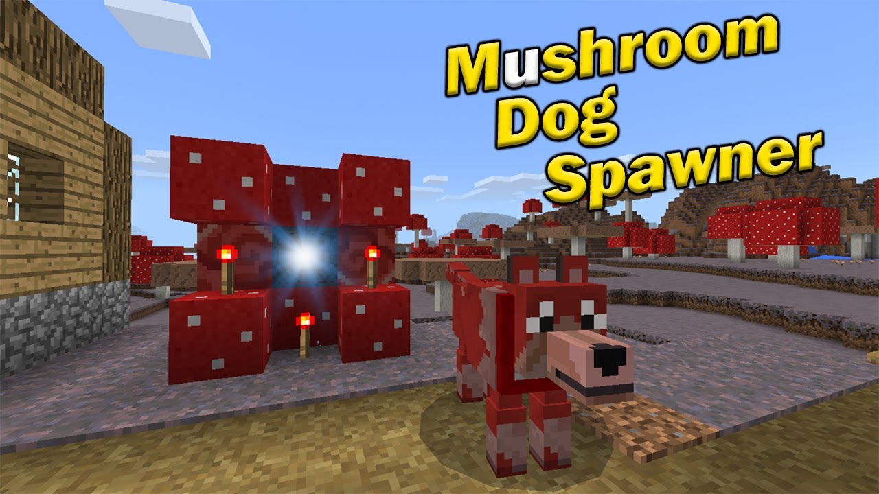 MUSHROOM DOG SPAWNER TUTORIAL | Minecraft PE - YouTube