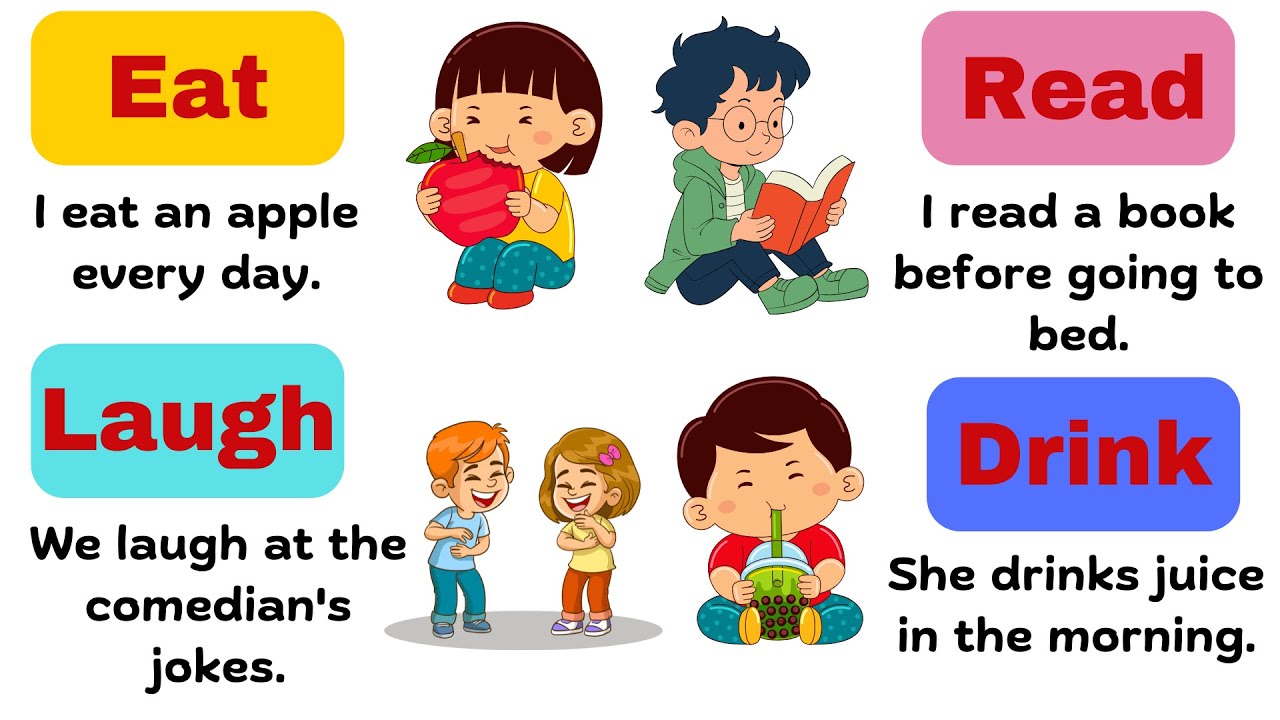 Learn English Verbs : 150 Essential Verbs with Simple Sentences for ...