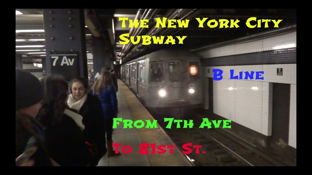MTA New York City Subway B Line Northbound from 7th Ave to 81st St ...
