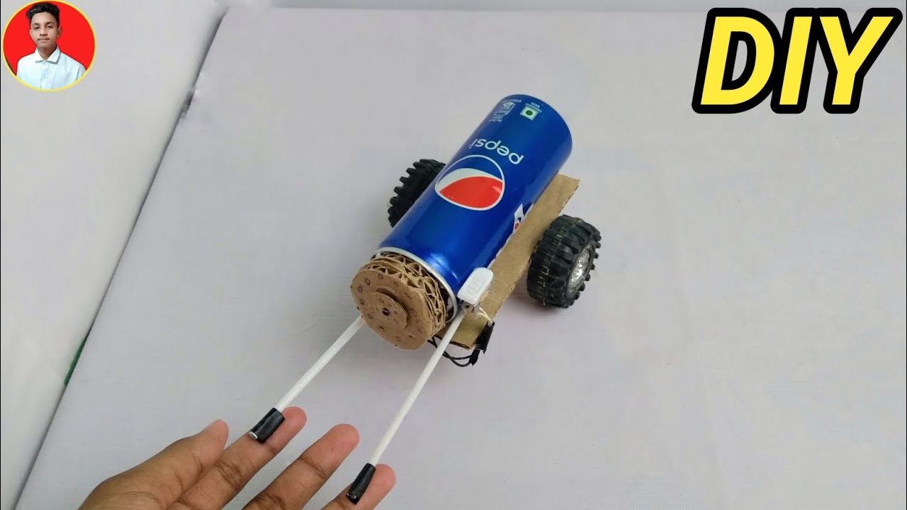 How to Make mini Power Tiller Tractor| DIY DC Motor Science Project ...