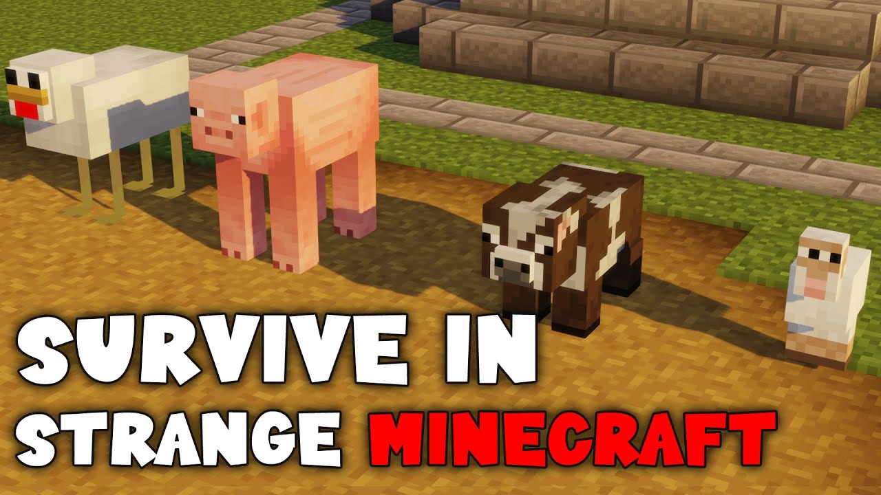Survive in a strange Minecraft world with strange animals！ - YouTube