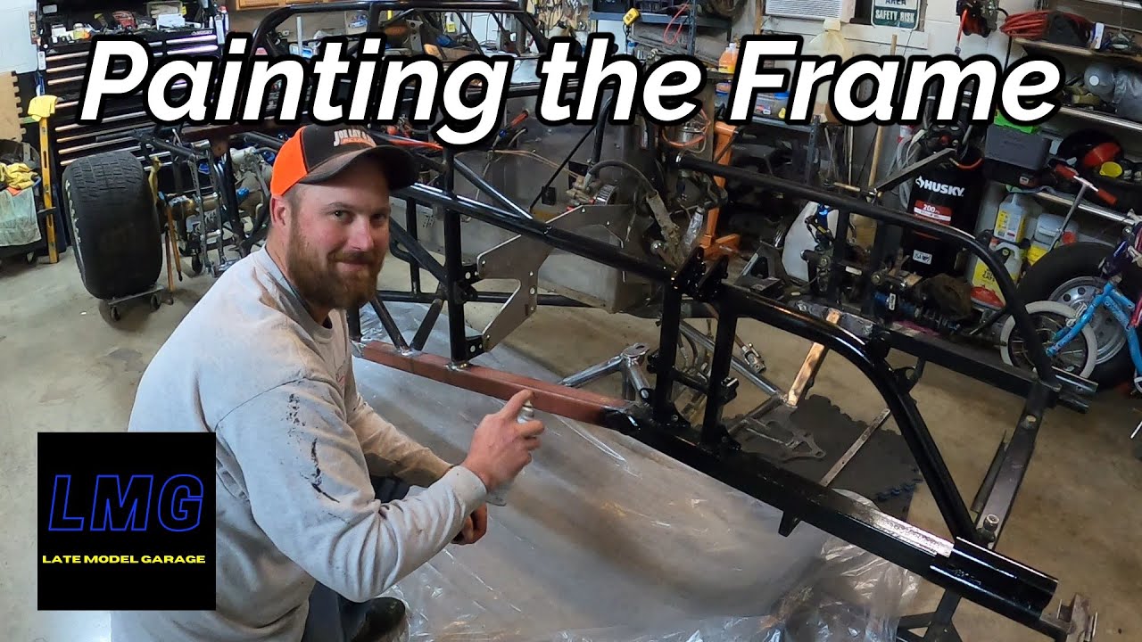 Painting our DIRT LATE MODEL CHASSIS LMG STYLE - YouTube