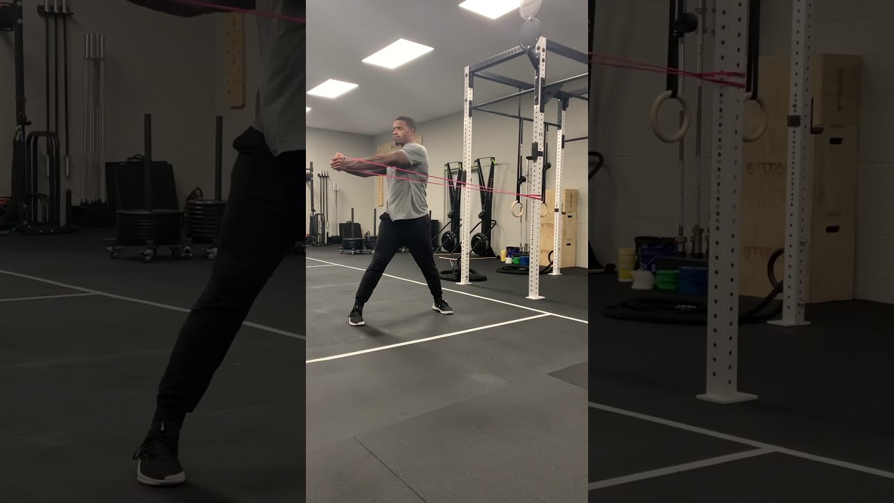 Wide stance banded torso twist - YouTube