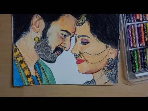 Baahubali Devasena potrait|| Prabhas anuskha Shetty potrait with oil ...
