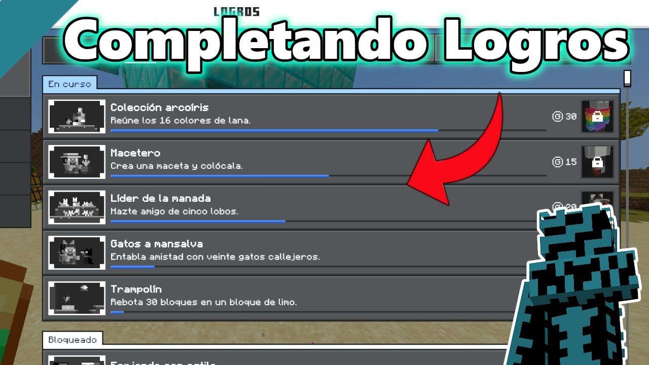 Completando Logros en Minecraft Bedrock - YouTube