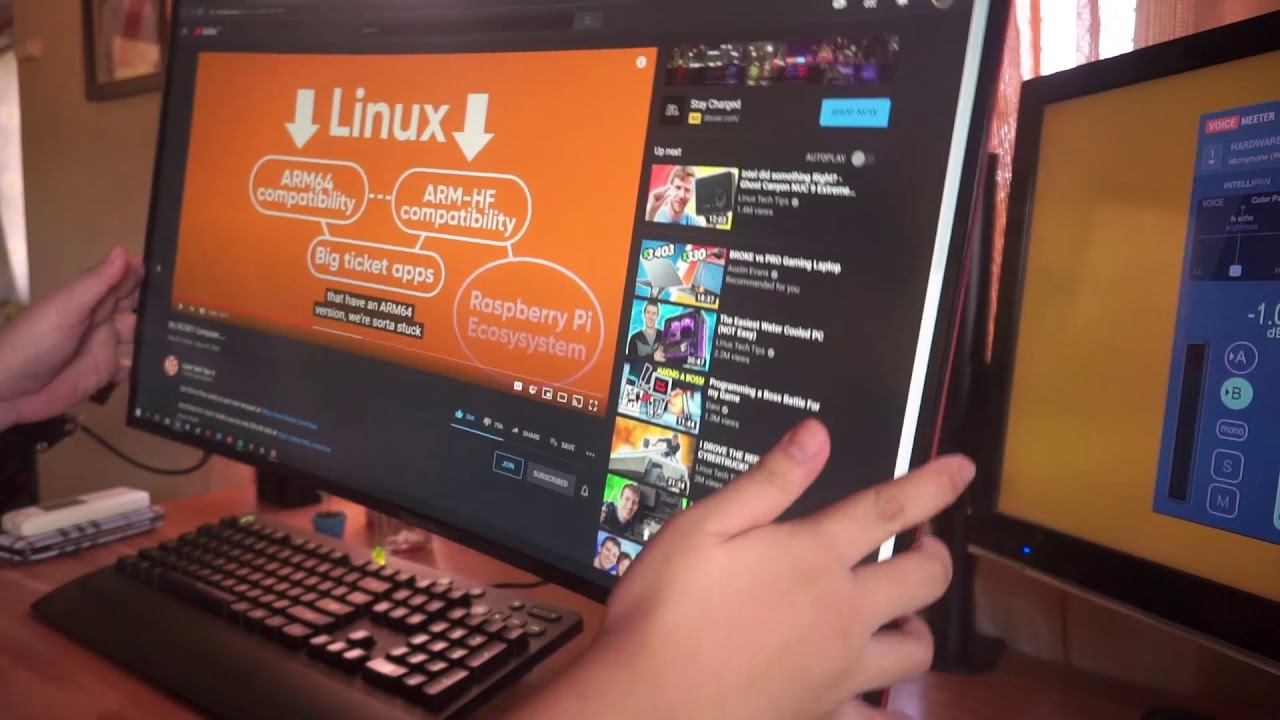 SpecterPro XT27NS 144hz with Loop Alloy Dual monitor mount - YouTube
