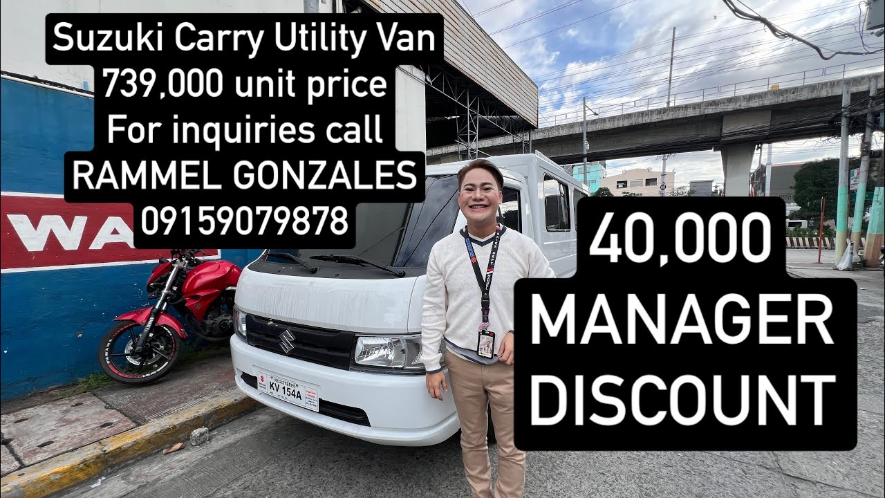With 40,000 cash discount SUZUKI CARRY UTILITY VAN with single aircon ...