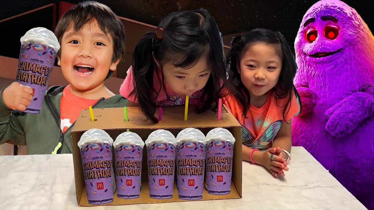 Ryan's World & Sisters Try the Grimace Shake in Real Life - Tag with ...