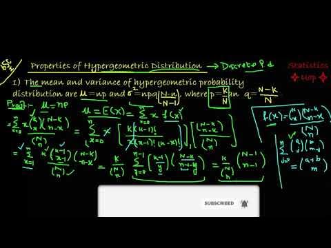 Properties of Hypergeometric distribution Lec 14 | Mean and variance of ...