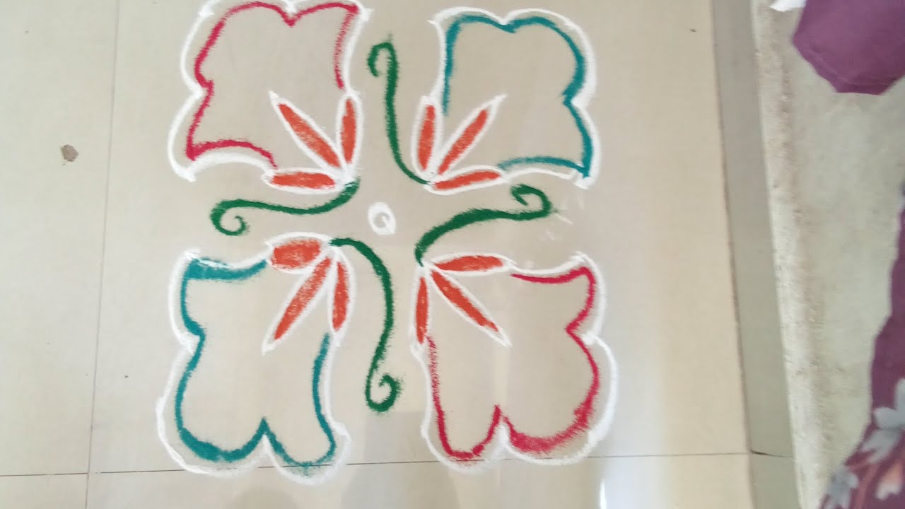 EASY RANGOLI DESIGN VEDIOS STEP BY STEP. | 2 rangoli in this VEDIO ...