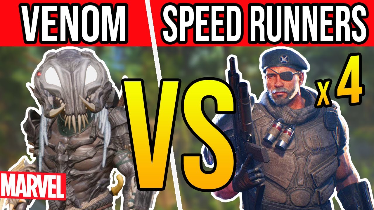 VENOM PREDATOR vs 4 SPEED RUNNERS "He Slammed his CONTROLLER from RAGE ...