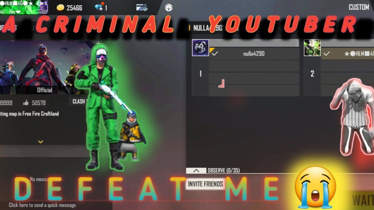 A ||CRIMINAL|| DEFEAT ME😱😱 I'M VERY SAD - YouTube