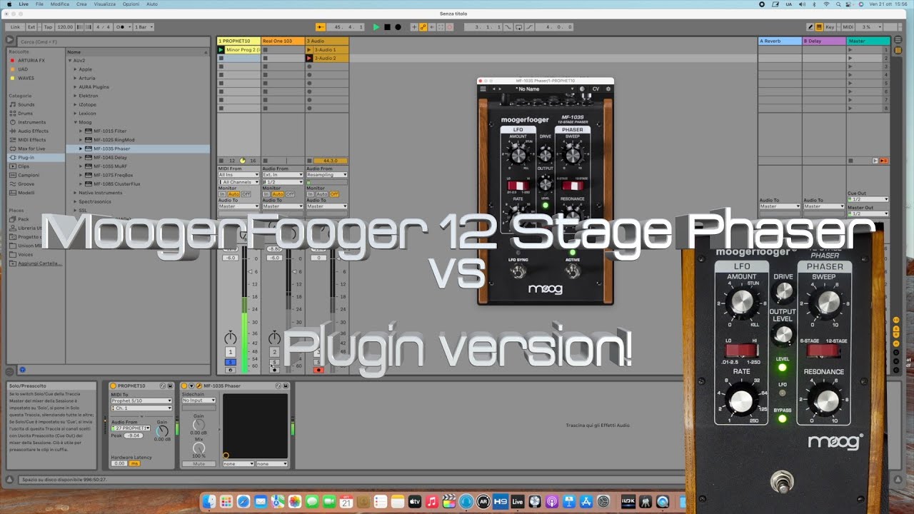 Moog Mf12 Stage Phaser Vs Plugin Youtube