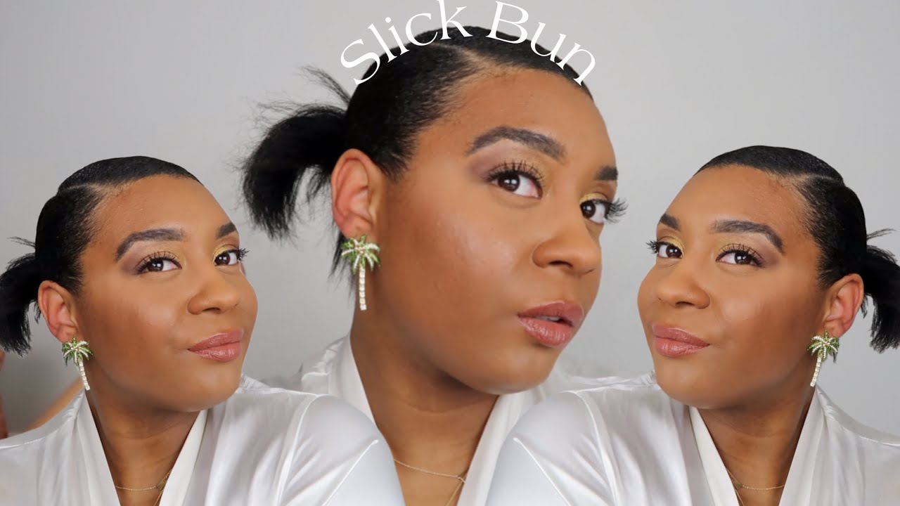 HOW I DO MY SMOOTH AND SLEEK LOW PONY/BUN ON NATURAL HAIR - YouTube