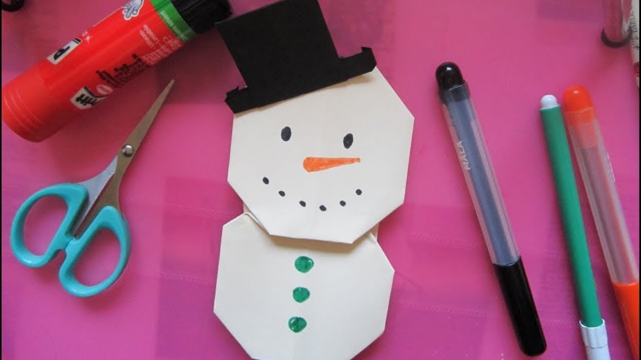 Origami #34 pupazzo di neve con cilindro - YouTube