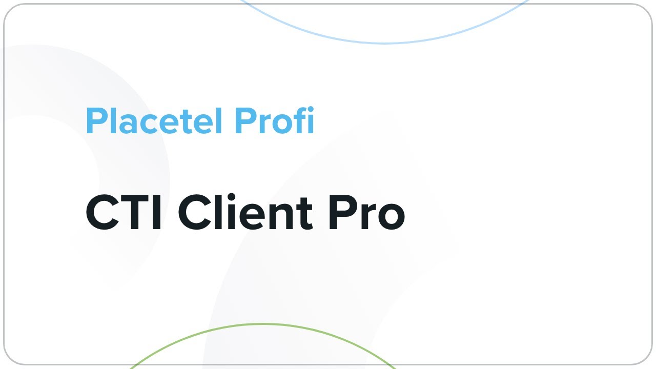 "CTI Client PRO" in Placetel - YouTube