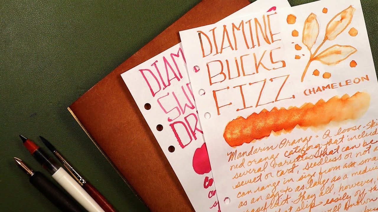 PLOTTER INK JOURNAL: Diamine ~ Buck's Fizz & Sweet Dreams - YouTube