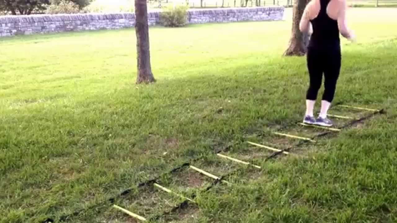 Ladder Drills: Squat out/plyo jump in - YouTube
