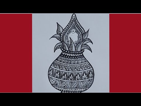 🪔Diwali Kalash/🏺Navratri Kalash in Mandala Art/Beautiful Kalash drawing ...