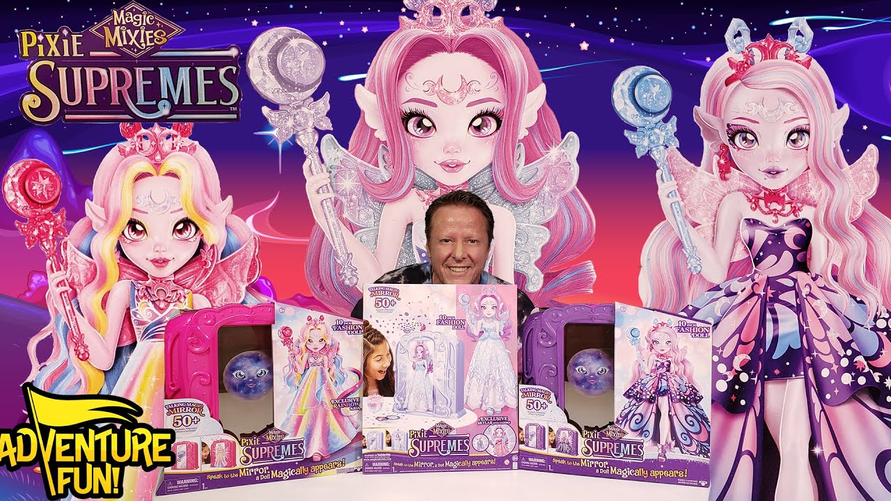 4 Magic Mixies Pixies Supremes: Luna, Skylar, Aria and Special Edition Shimmer Fashion Dolls ...