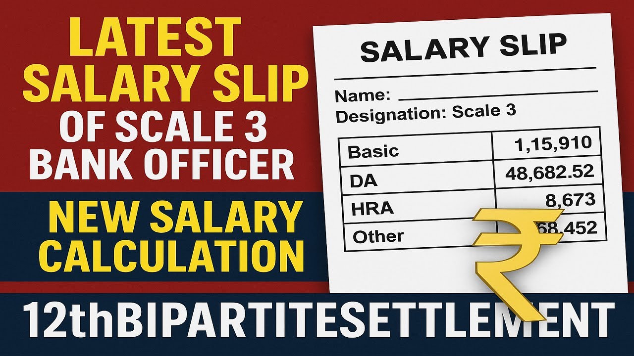 Latest Salary slip of scale 3 bank officer | New salary calculation ...