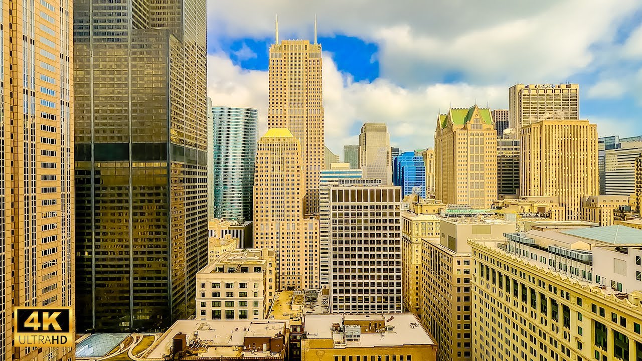 [Chicago in 4K] Penthouse Balcony City Soundscape in the morning ...