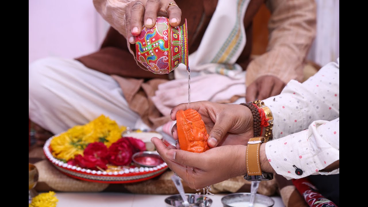 Ganesha Sthapana Ceremony || Best Wedding Video Part -1 ||#mandapdecor ...