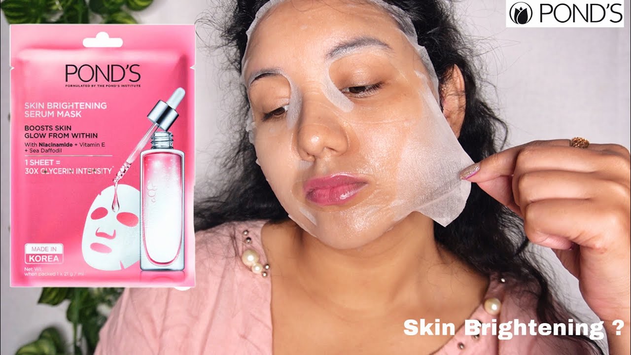 NEW* PONDS SKIN BRIGHTENING SERUM MASK | DEMO + FIRST IMPRESSION - YouTube