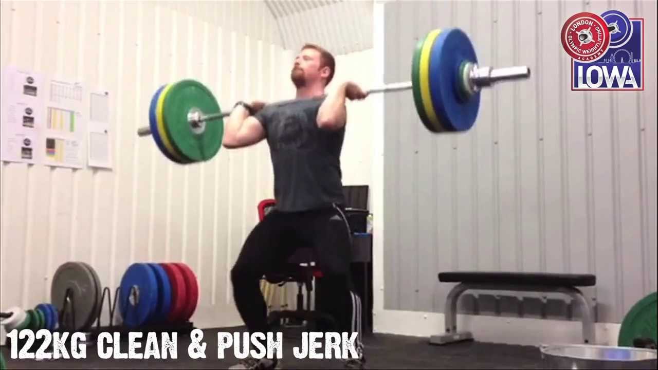 LOWA: Mike Causer - 122kg Clean & Push Jerk - YouTube