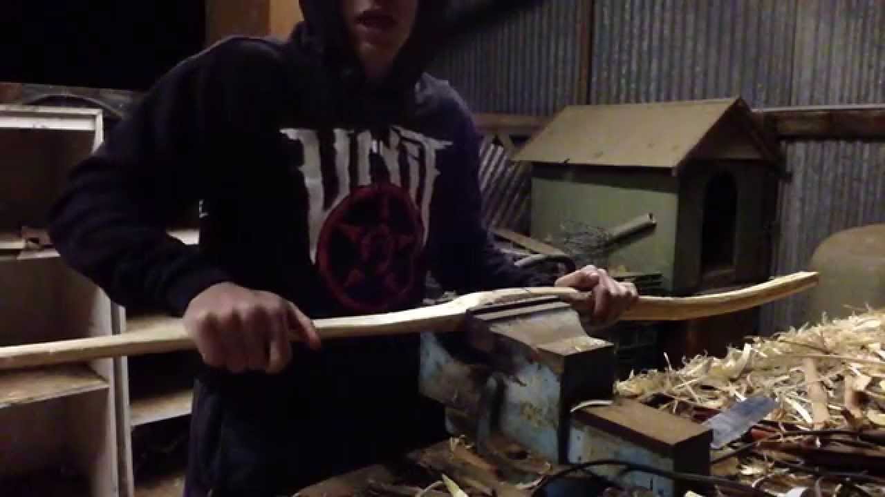 Building Primitive Bow part 2 (shaping the limbs) - YouTube