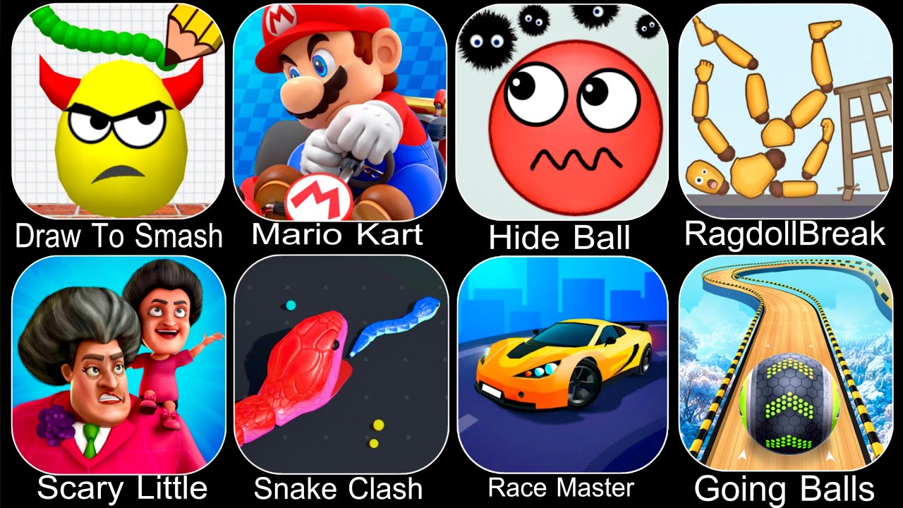 Draw To Smash,Mario Kart,Going Balls,Hide Ball,Snake Clash,Race Master ...