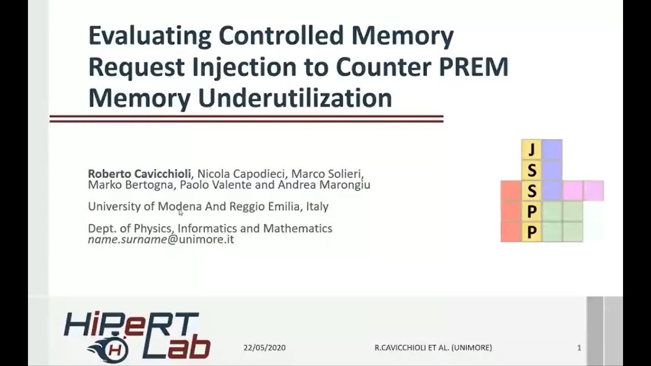 Evaluating Controlled Memory Request Injection To Counter Prem Memory Underutilization Youtube