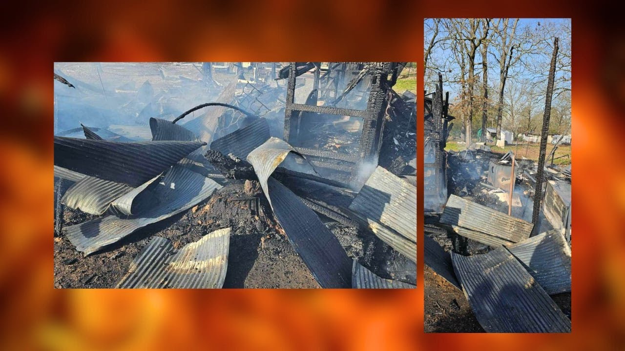 Shop building destroyed in fire near middle school - YouTube
