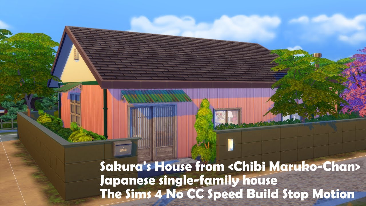 Sakura's House from 'Chibi Maruko-Chan'|The Sims 4 NoCC Speed Build ...