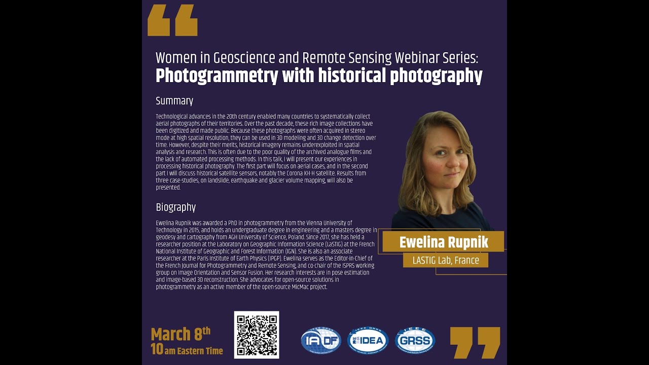 Women in Geoscience and Remote Sensing Webinar Series: Photogrammetry ...
