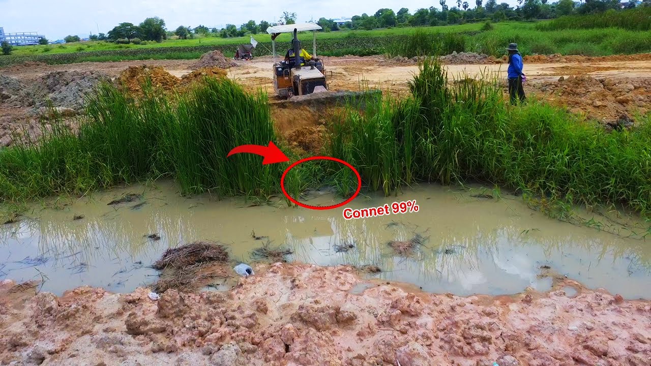 Ultimate Connect 99%!! Power Dozer D31 pouring soil fill land to build ...