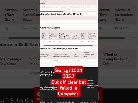 cut off clear but failed in computer#sscscamnews #ssccgl2024 #chhava # ...