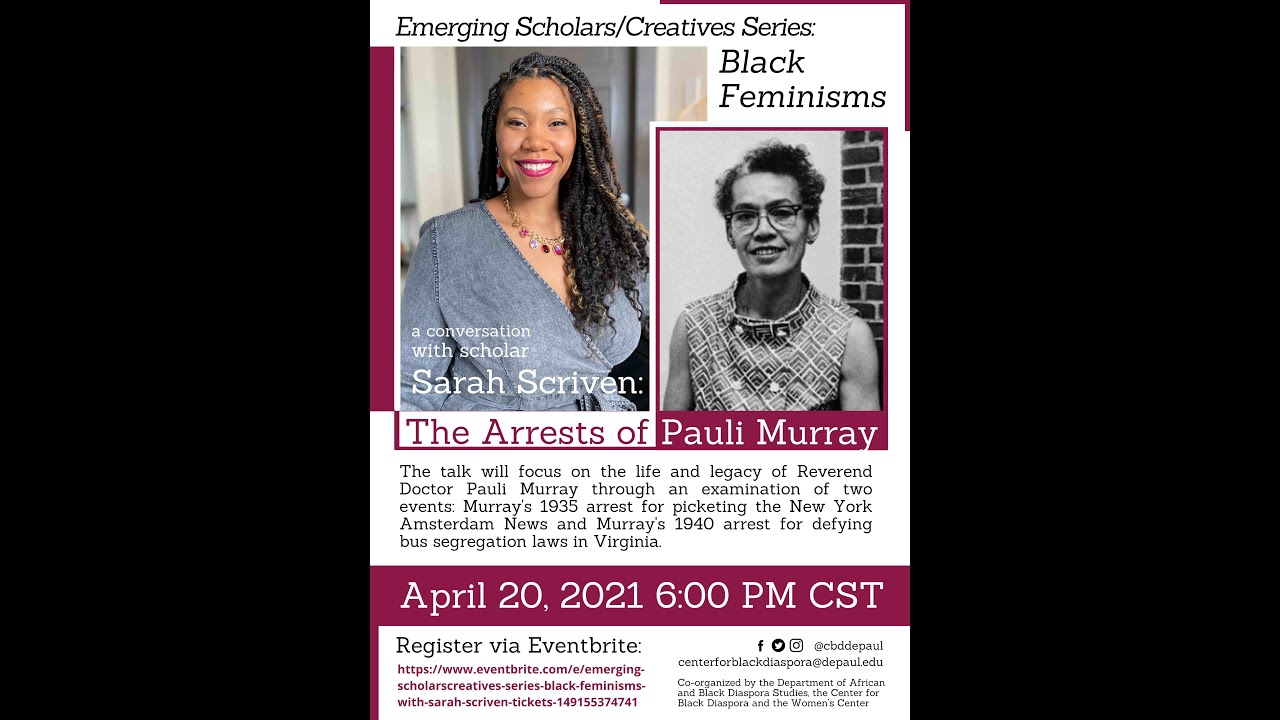 Emerging Scholars/Creatives Series : Black Feminisms with Sarah Scriven ...