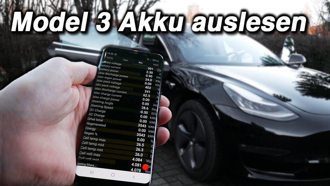 Tesla Model 3 Akku auslesen | Diagnose mit Scan my Tesla Anleitung ...