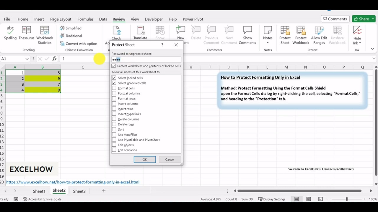 How To Protect Formatting Only In Excel YouTube How To Protect Formatting Only In Excel YouTube