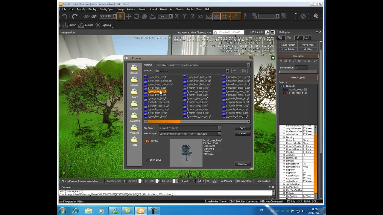 Tutorial do CryEngine 3 - Objetos e Natureza - parte 6: Adicionando ...