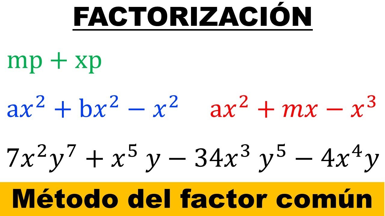 Factorizaci n M todo De Factor Com n 4 Ejercicios Resueltos usando
