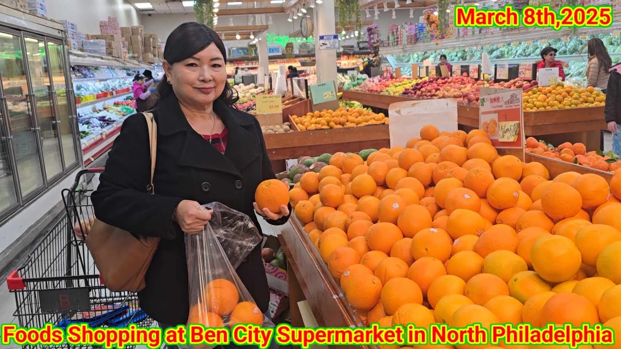 Food shopping at Ben City Supermarket in North Philadelphia on March ...