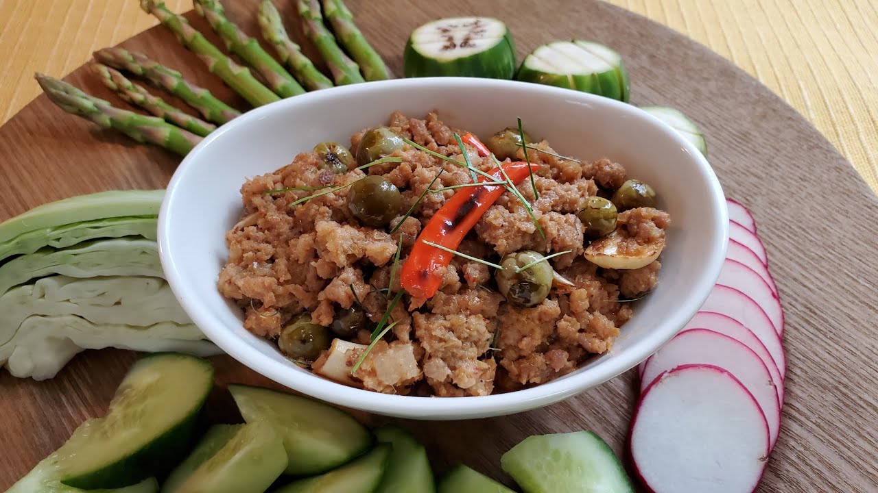 Prahok Ktiss | Minced Pork with Prahok and Coconut Milk Vegetable Dip ...